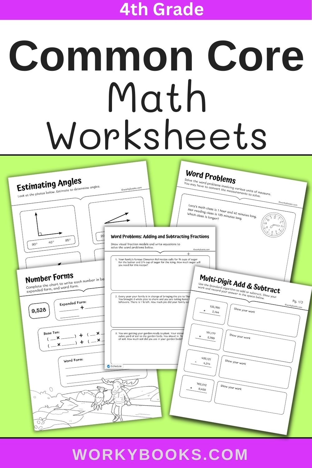 4th Grade Common Core Math Worksheets | Workybooks | Workybooks