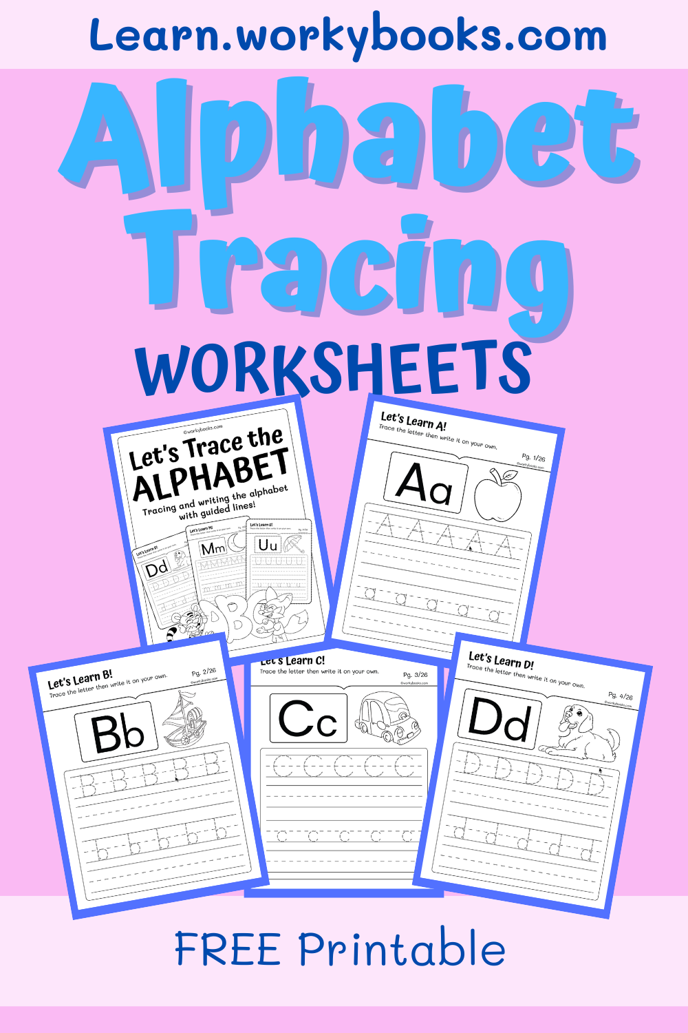 Alphabet Tracing Worksheets Upper and lowercase| Workybooks ...