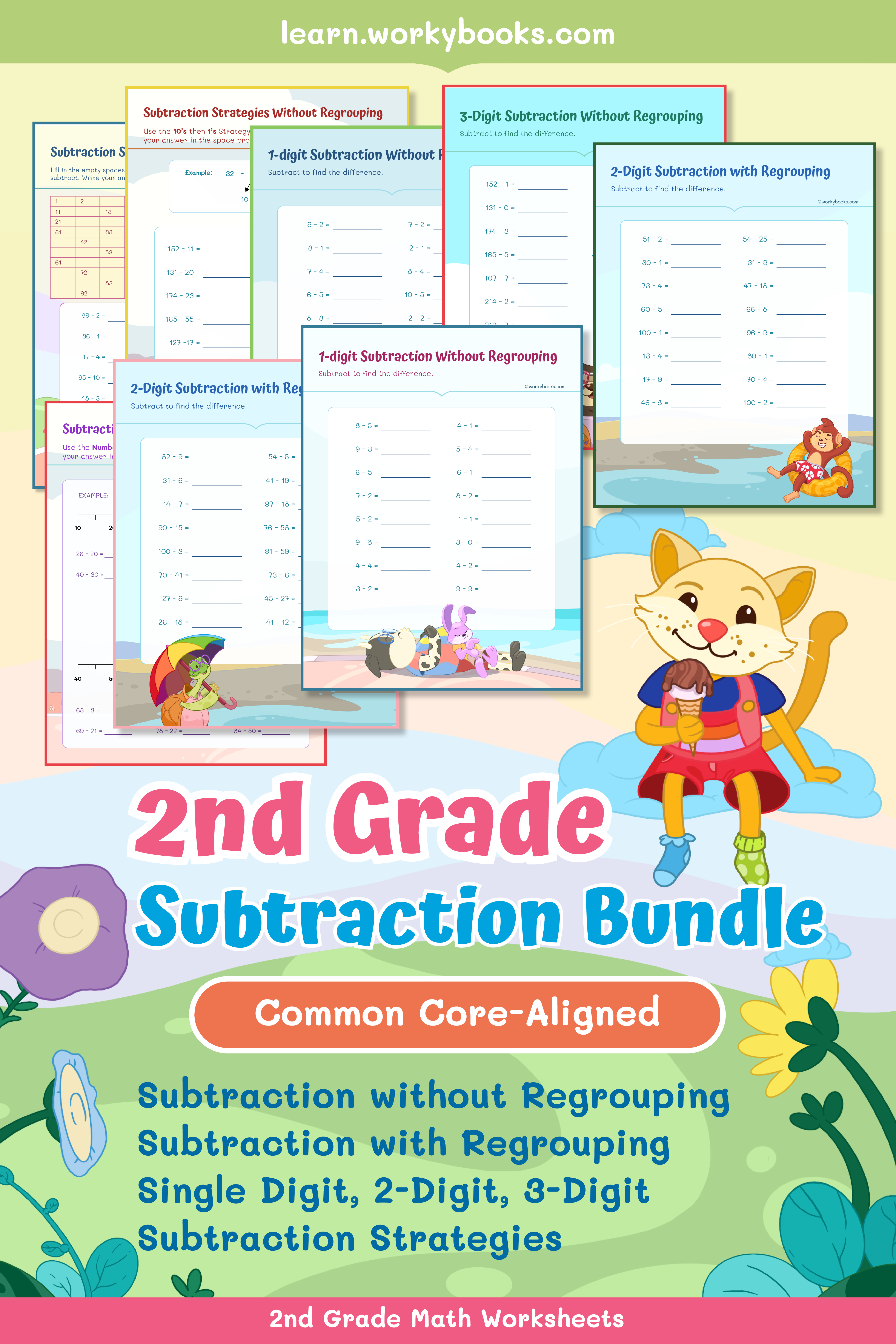2nd Grade Math Subtraction Worksheets - Workybooks Blog