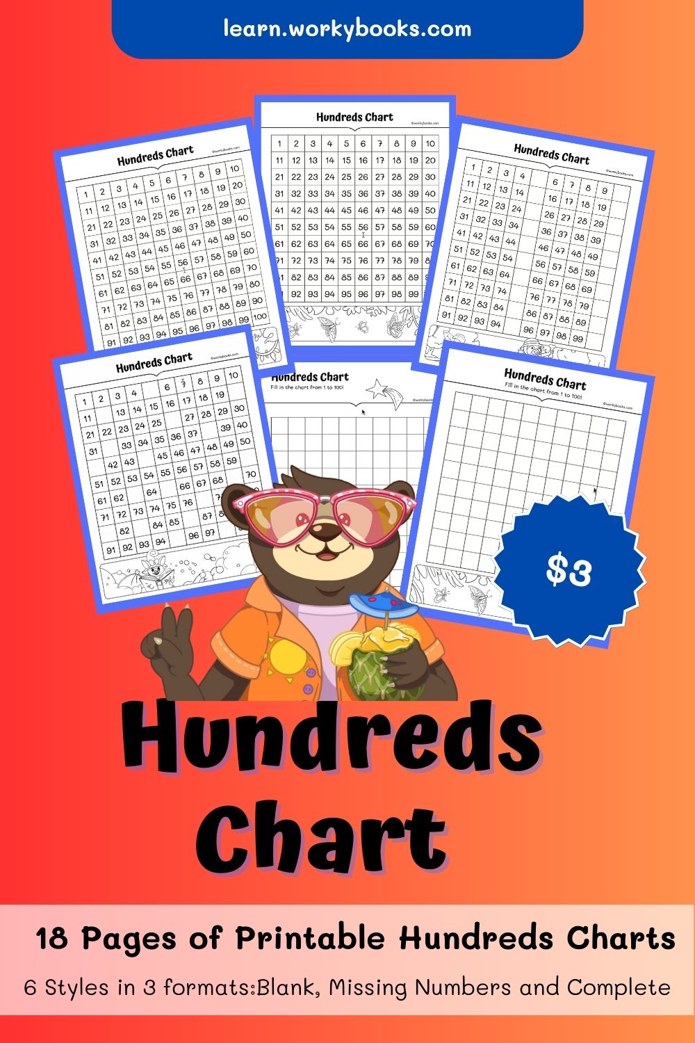 Printable Hundreds Chart with Missing Numbers | Workybooks - Workybooks ...